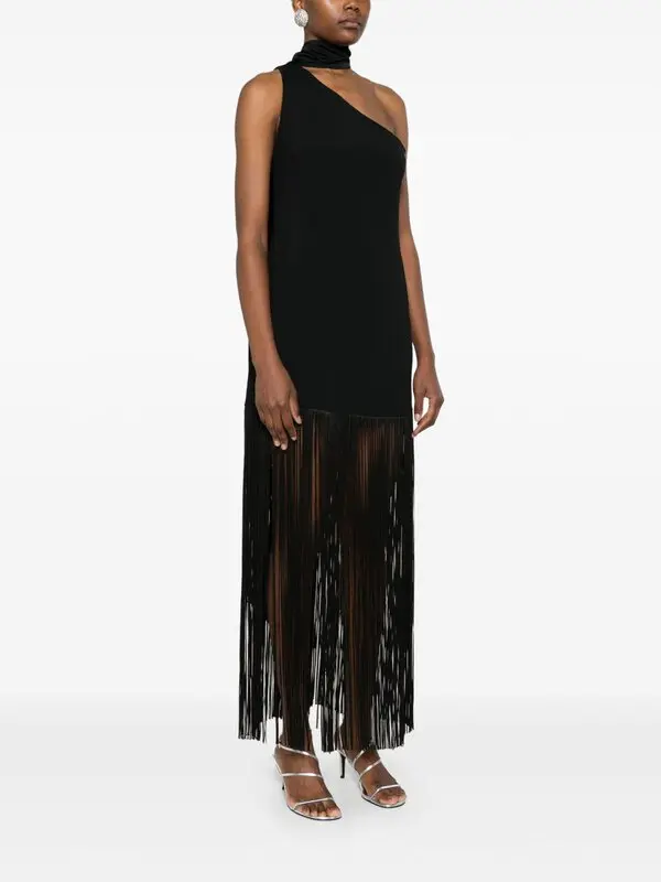 TALLER MARMO Atlanta Fringe Detail Dress - Black