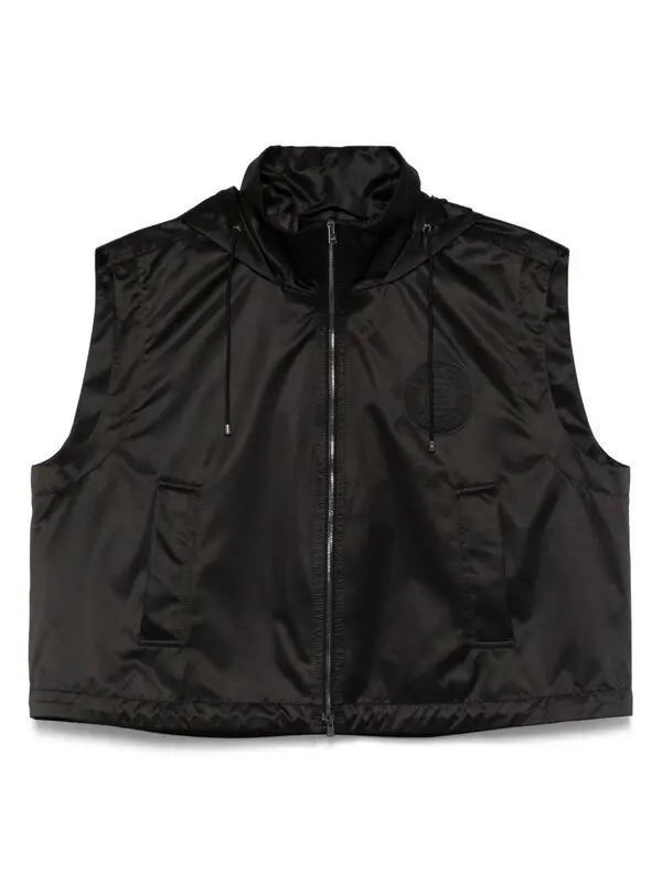 Fendi Hooded Zipped Vest - Black