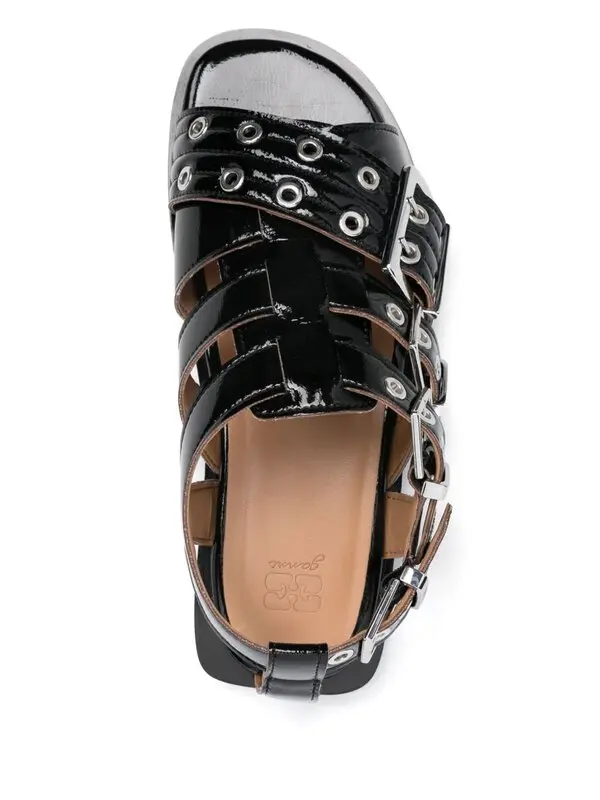 GANNI Buckle-fastening Sandals - Black