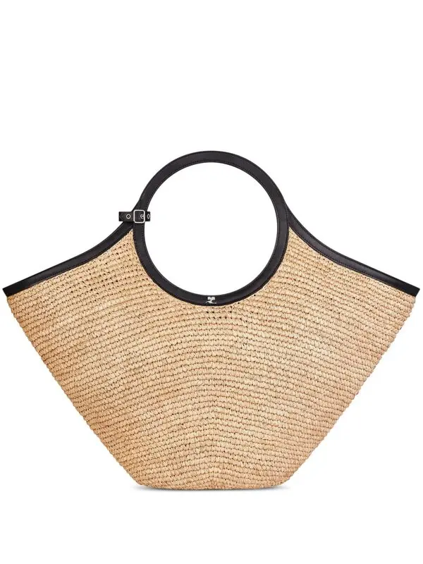COURREGES Max Holy Raffia Tote Bag - Beige