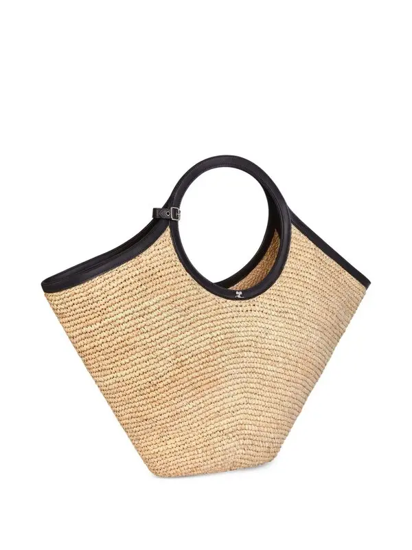 COURREGES Max Holy Raffia Tote Bag - Beige