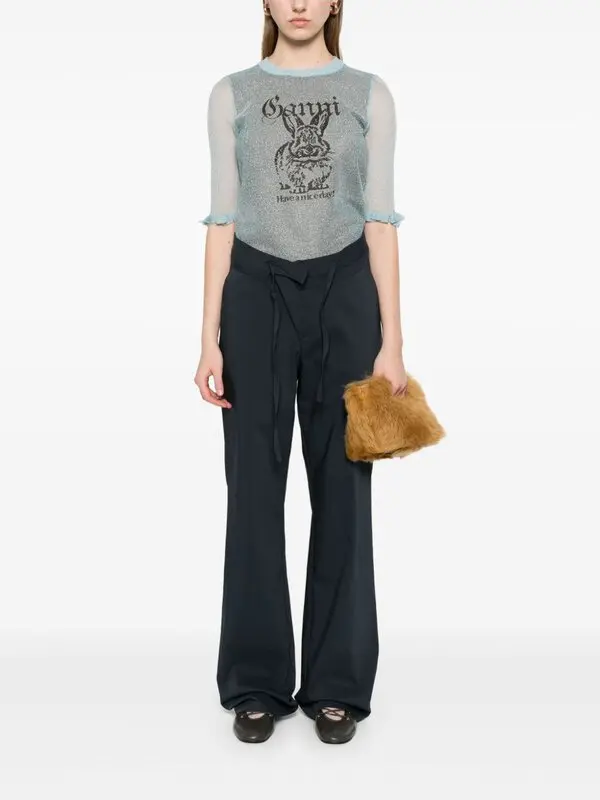 GANNI Crewneck Top - Clear Blue