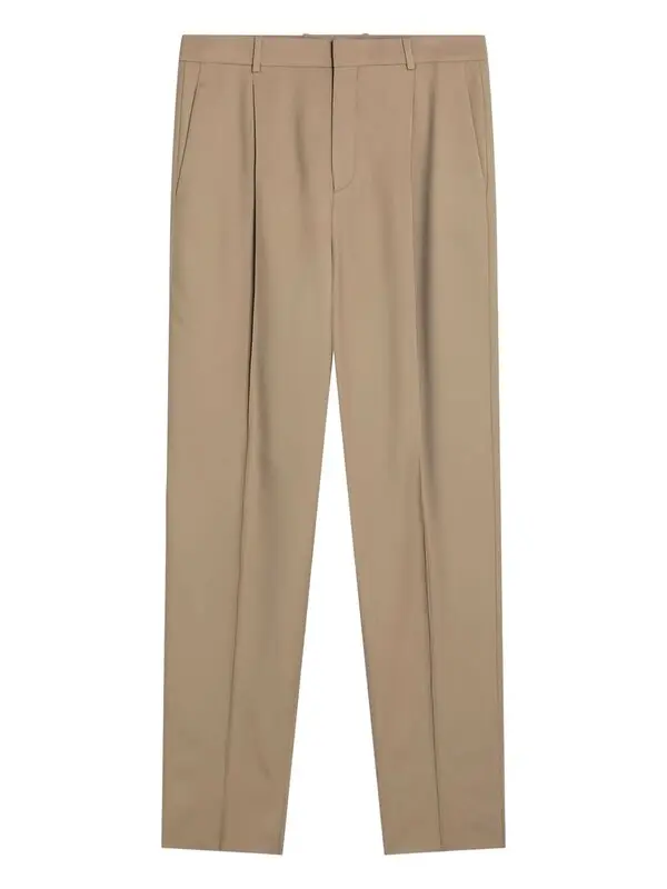Saint Laurent Wool Carrot-fit Trousers - Beige