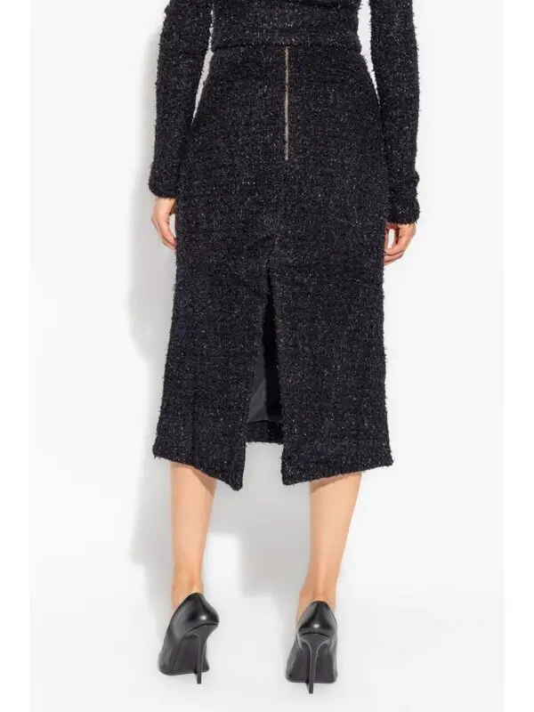 Balenciaga Tweed Midi Skirt