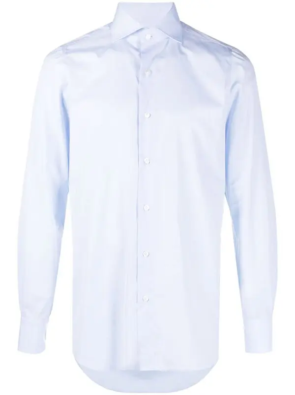 FINAMORE 1925 Napoli Cotton Shirt - Clear Blue