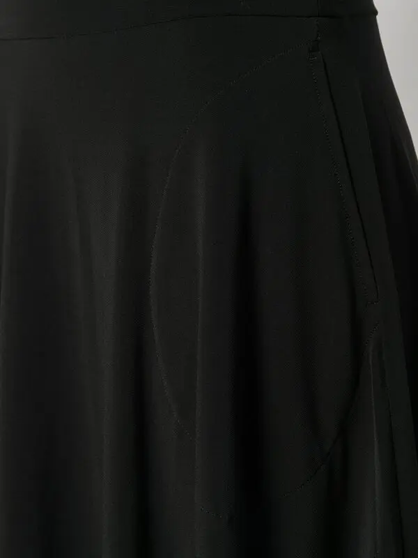 Norma Kamali Flared Jersey Midi Skirt - Black