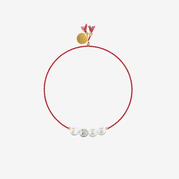 SORBET ISLAND Shell Bracelet With Glass Pearls - Red