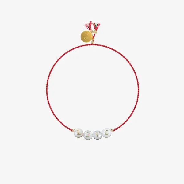 SORBET ISLAND Shell Bracelet With Glass Pearls - Red