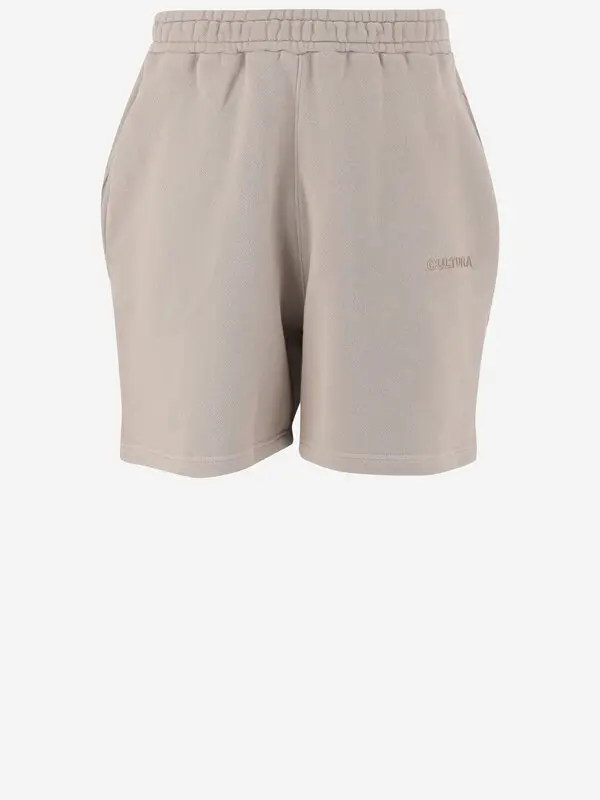 CULTURA Cotton Short Pants With Logo