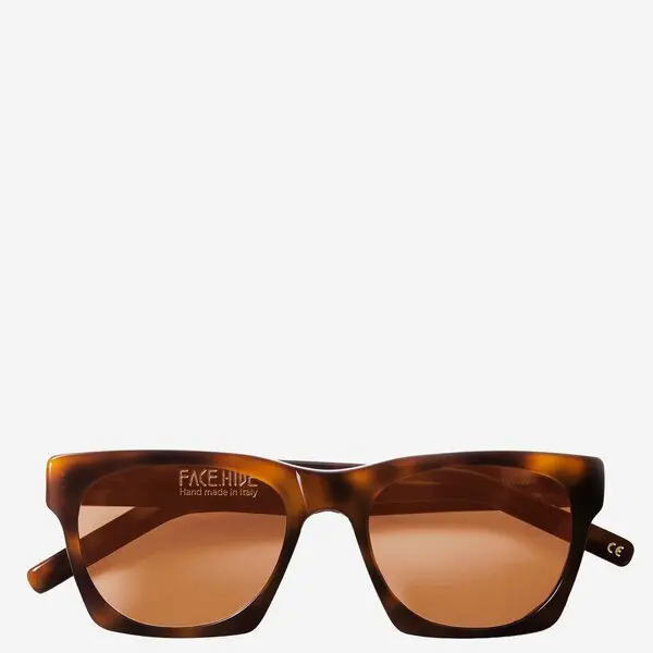 FACE.HIDE Logo Rectangular Sunglasses - Brown