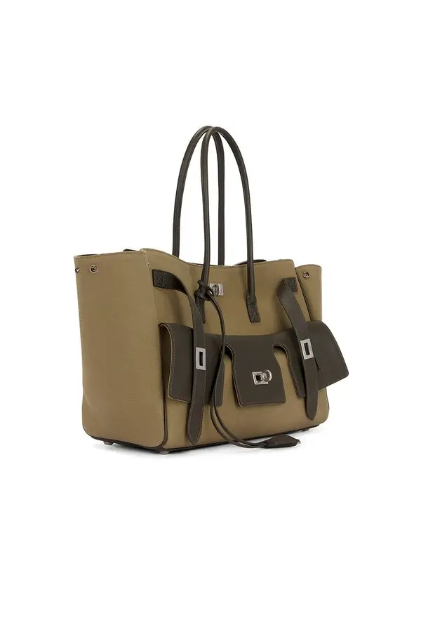 Balenciaga Bel Air Canvas Medium Carry Bag - Khaki