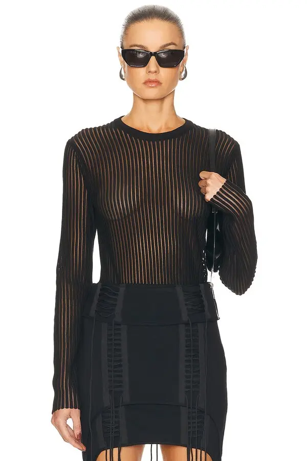 Helmut Lang Sheer Top - Black