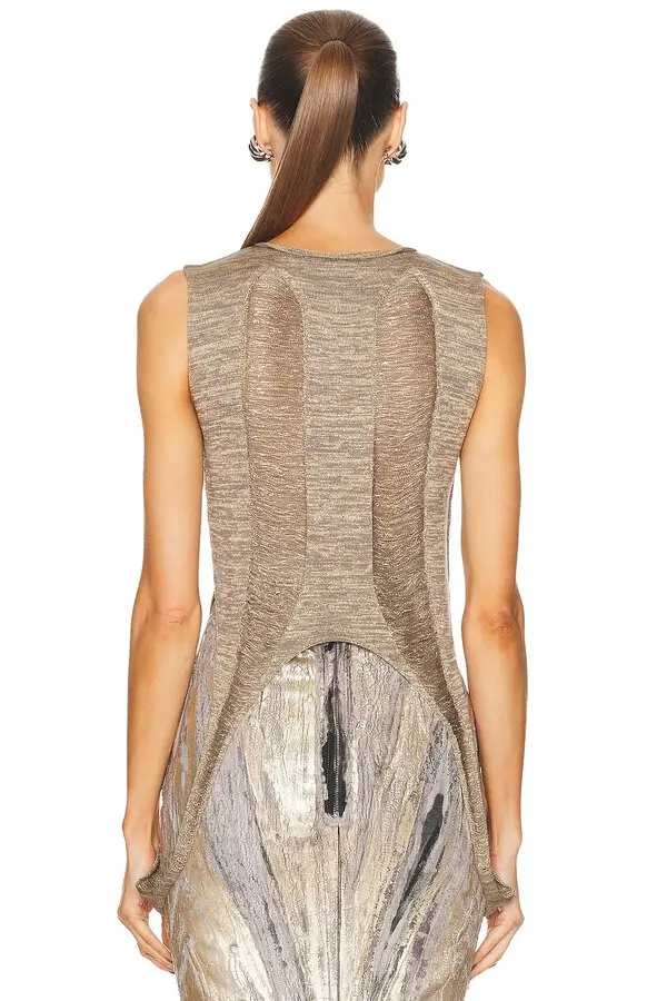 Rick Owens Tanja Metallic Knit Top