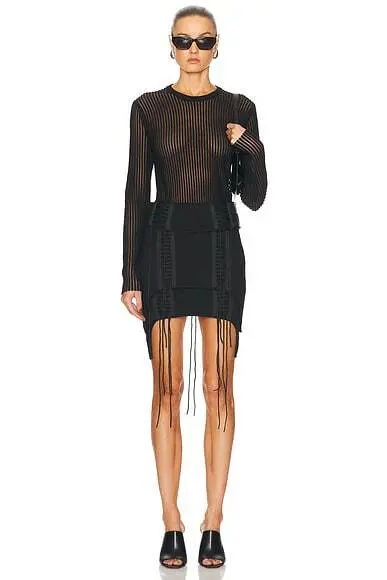 Helmut Lang Sheer Ribbed Knit Top