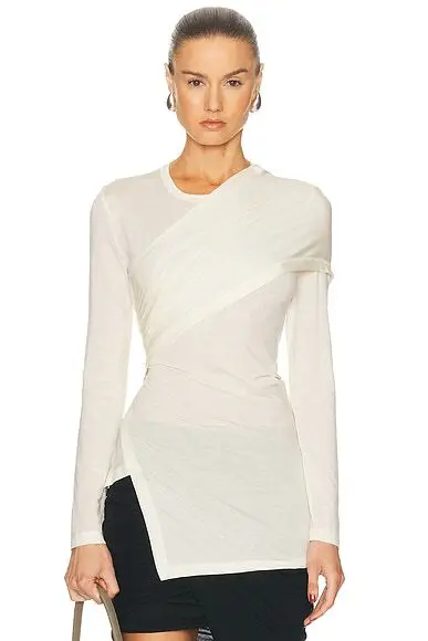 Helmut Lang Draped Long Sleeve Top