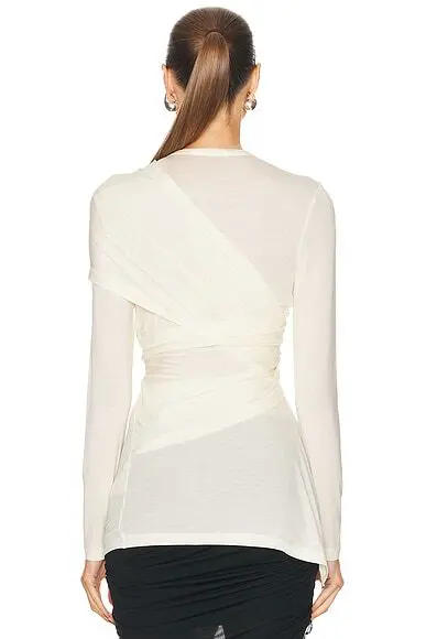 Helmut Lang Draped Long Sleeve Top