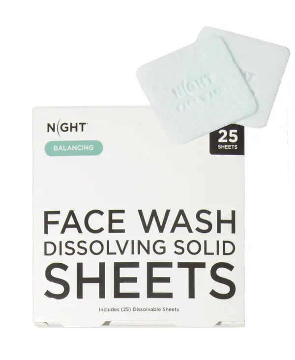 NIGHT Mess Free Face Wash Sheets - Green