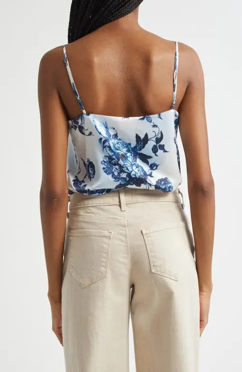 L'Agence Jane Floral Print Silk Camisole - Whiteblue