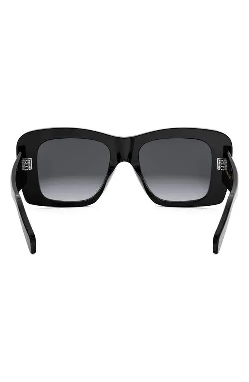 Celine Geometric Sunglasses - Shiny Black / Gradient Smoke
