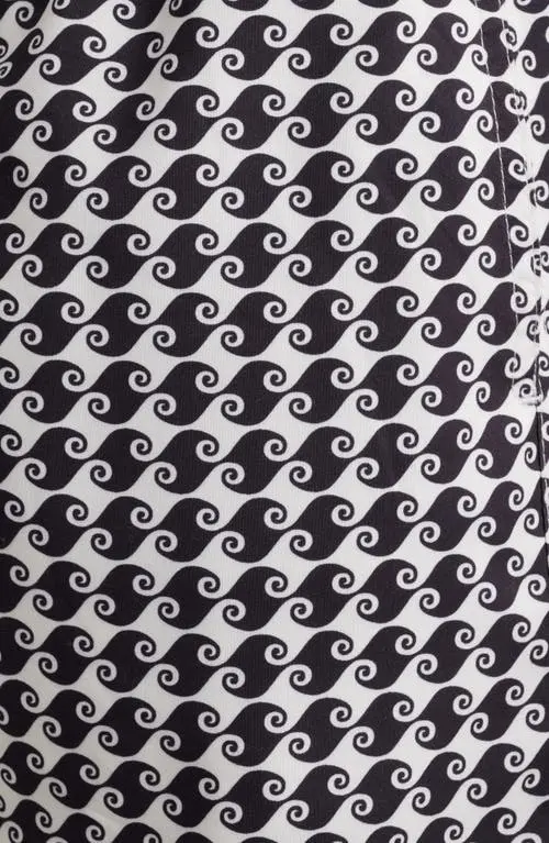 BOARDIES Printed Swim Trunks - Black/ Cream