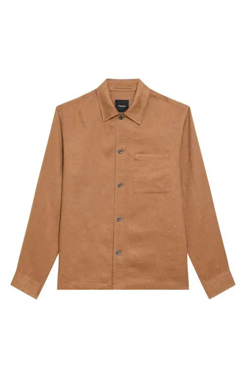 Theory Irving Boxy Linen Button-up Shirt