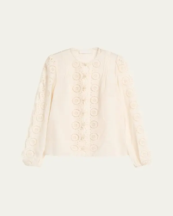 Zimmermann Lucky Embroidered Blouse - Ivory