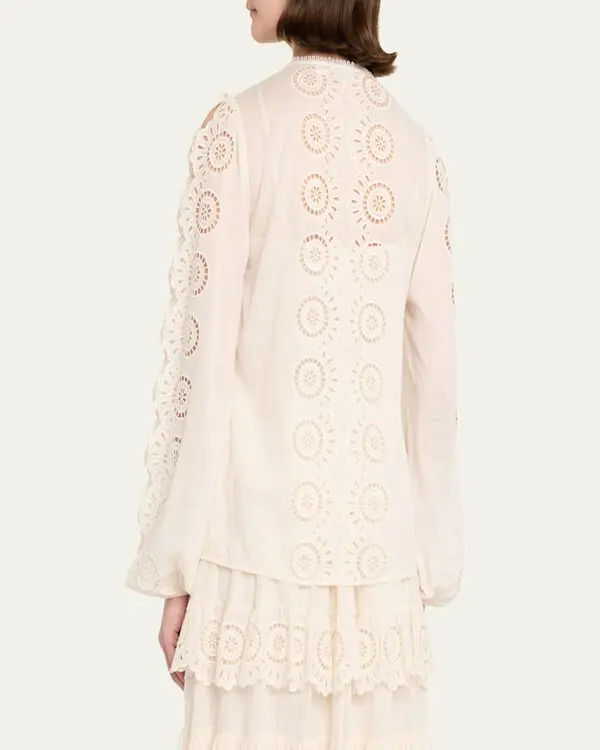 Zimmermann Lucky Embroidered Blouse - Ivory