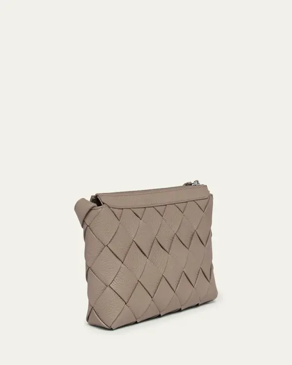Bottega Veneta Diago Zip Intreccio Messenger Bag - Nero