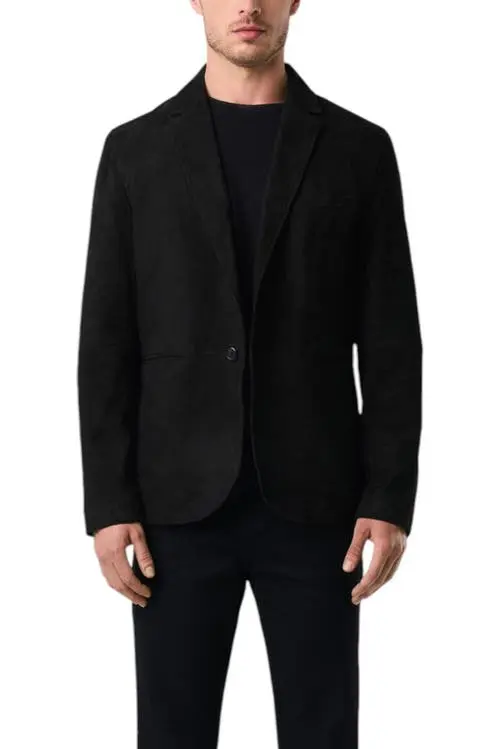 VELEZ Semi Fitted Niger Suede Blazer - Black