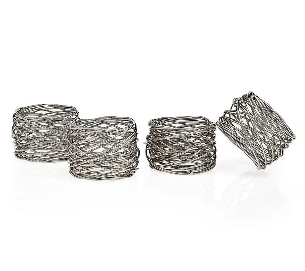 GODINGER Round Mesh Napkin Ring Set - One-color
