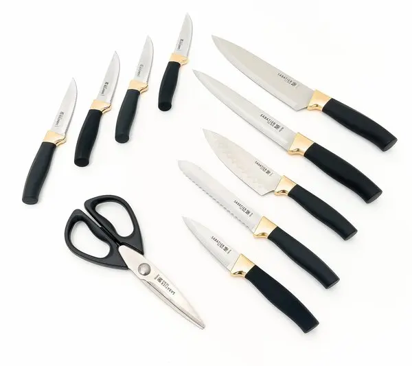 SABATIER 11pc Edgekeeper Slim Profile Knife Block Set