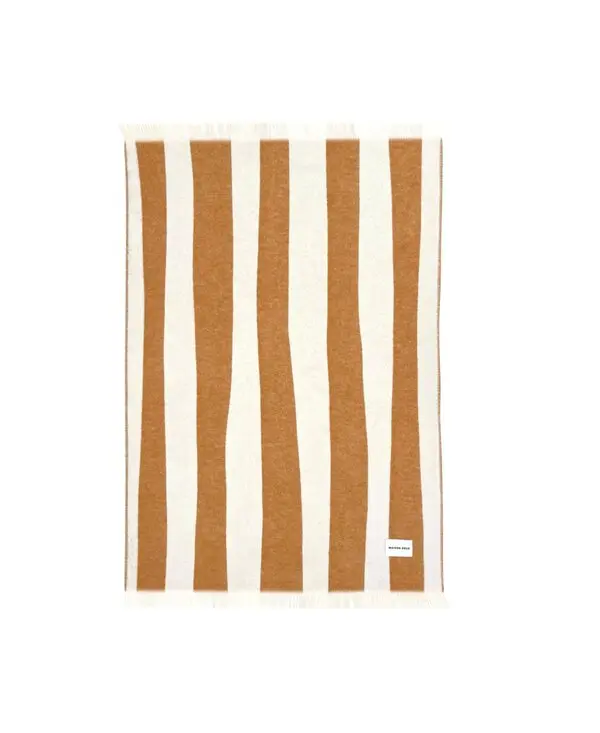 MAISON DEUX Rough Stripe Agave Blanket, 4.25' X 6.5