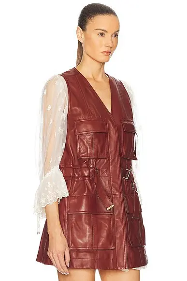 Chloé Long Belted Utilitarian Waistcoat