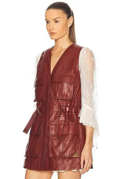 Chloé Long Belted Utilitarian Waistcoat