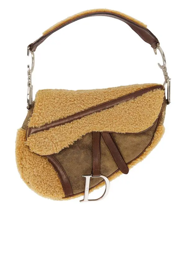 Dior Shearling Vintage Saddle Bag