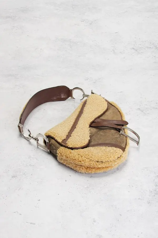 Dior Shearling Vintage Saddle Bag