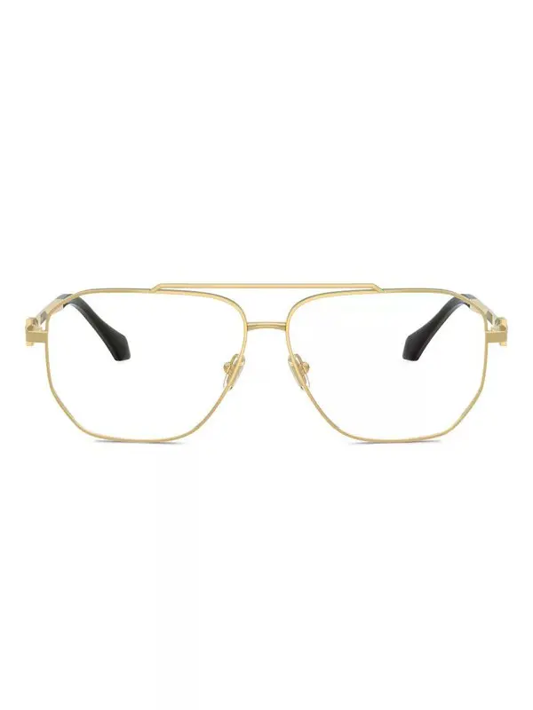 Versace Square Frame Eyeglasses - Gold