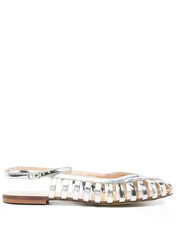 ANNA F. Metallic Ballerina Flats - Silver