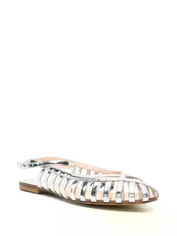 ANNA F. Metallic Ballerina Flats - Silver