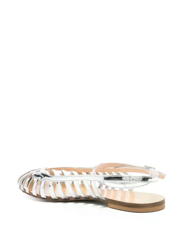 ANNA F. Metallic Ballerina Flats - Silver
