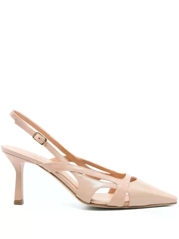 JULIE DEE 80mm Leather Slingback Pumps
