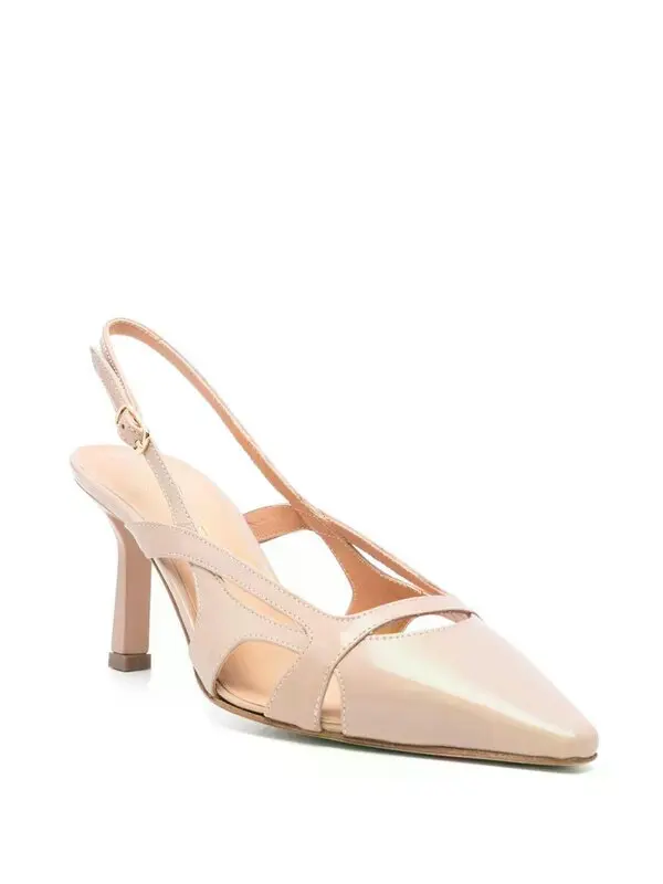 JULIE DEE 80mm Leather Slingback Pumps