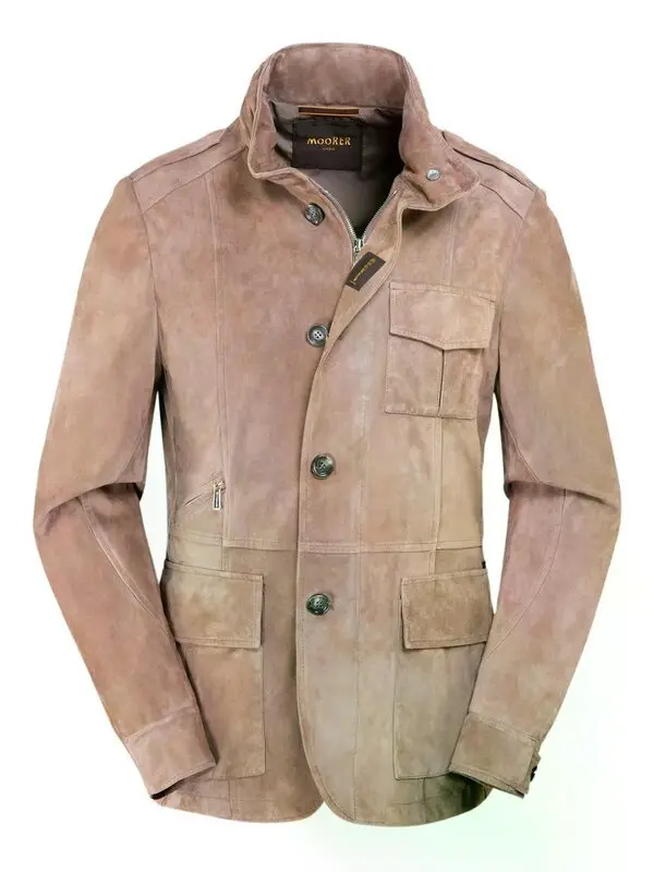 MOORER Leather Jacket - Neutrals