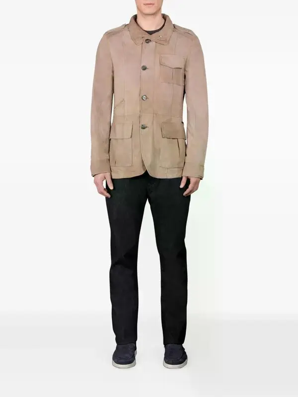 MOORER Leather Jacket - Neutrals
