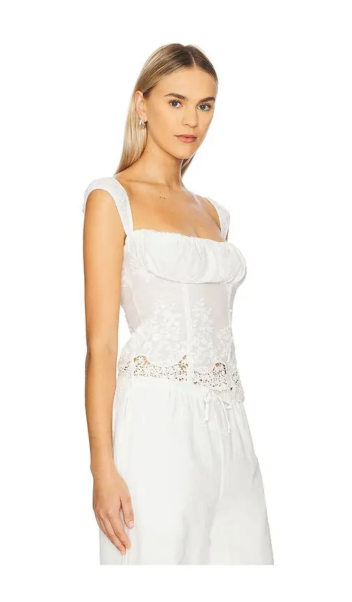 WeWoreWhat Wide Strap Ruched Cup Corset - Ivory