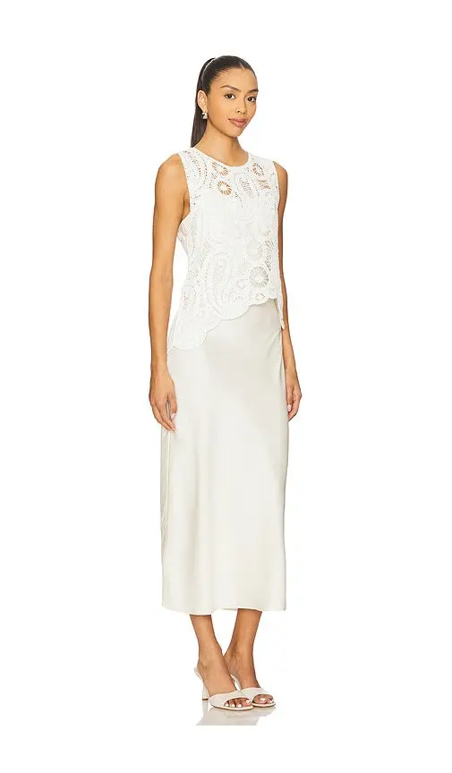 Astr The Label Martina Crochet Top With Satin Dress