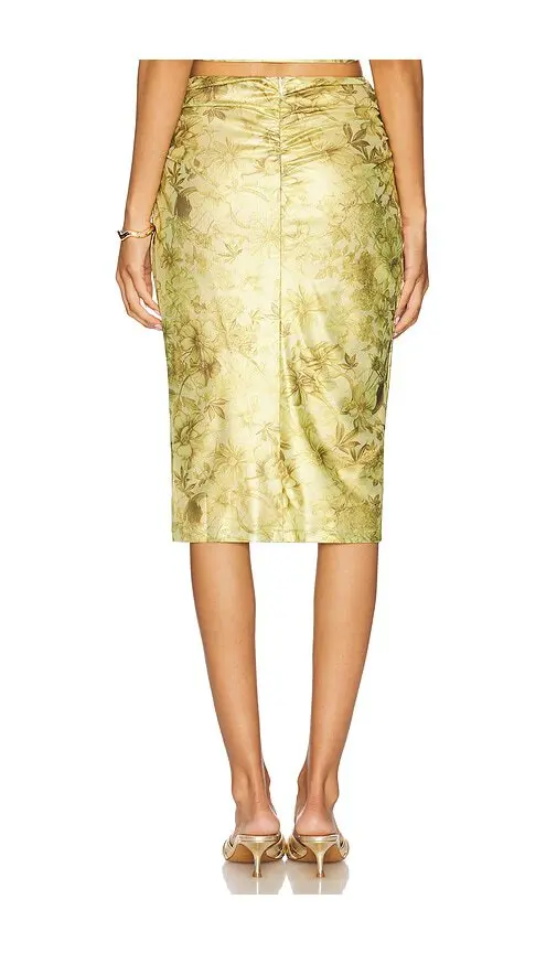 Gcds Printed Lame Midi Skirt