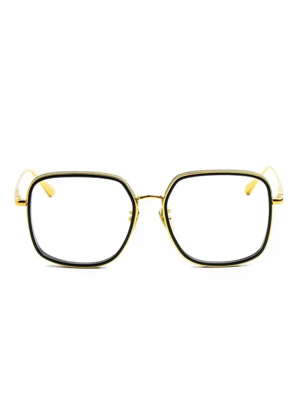 Linda Farrow Square Frame Eyeglasses - Gold