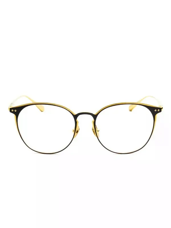 Linda Farrow Round-frame Glasses - Gold
