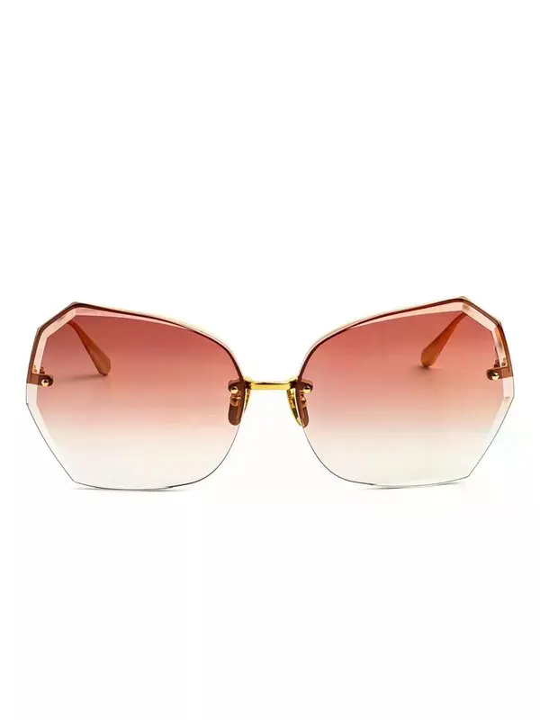 Linda Farrow Geometric-frame Sunglasses - Gold
